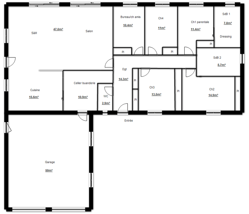 Plan de construction de maison en L – Plans & maisons